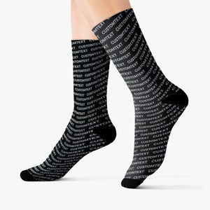 Seamless Custom Text Socks - Add Any Text, Personalized Socks, Custom ...