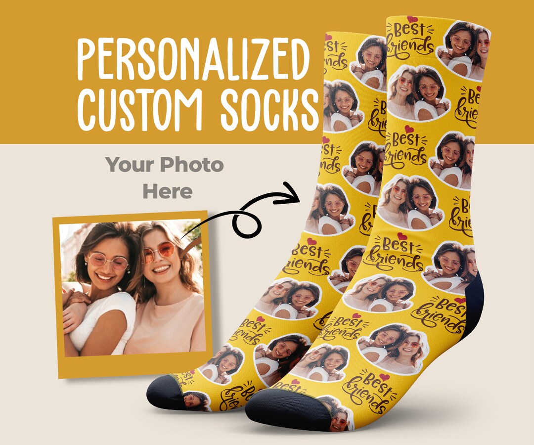 Personalized Best Friends Photo Socks - BFF Custom Socks, Custom Bestie Gift, Gift for BFF, Best ...