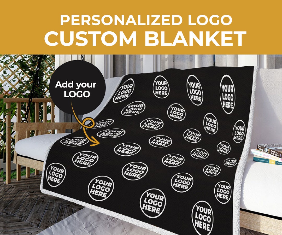 Logo Pattern Sofa Blanket, Custom Blanket, Logo on Blanket ...