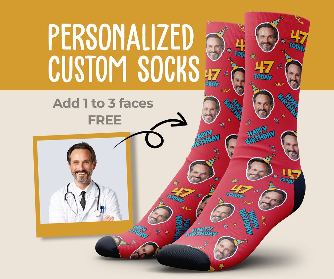 Custom Happy Birthday Today - Personalized Socks, 20th, 30th, 40th, 50th Birthday Gift, for Men ...