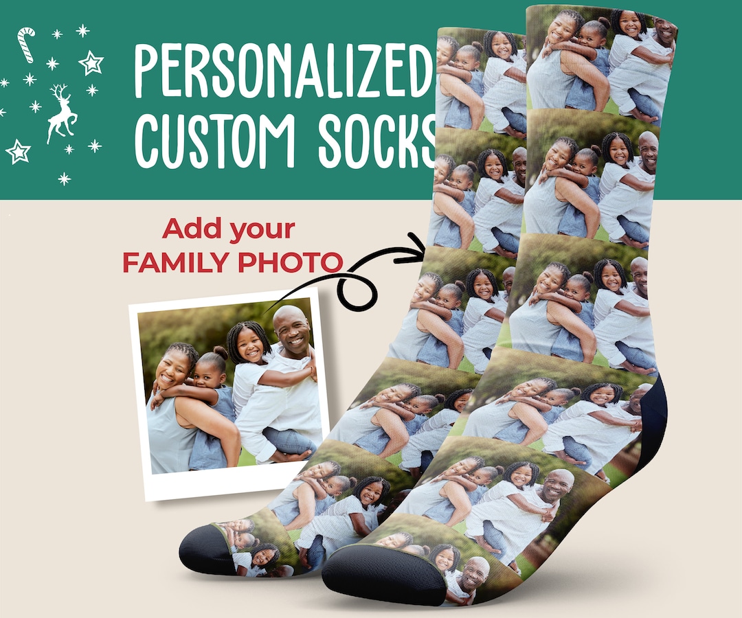 Custom Family Photo Collage Socks, Custom Face Socks, Family Photo ...