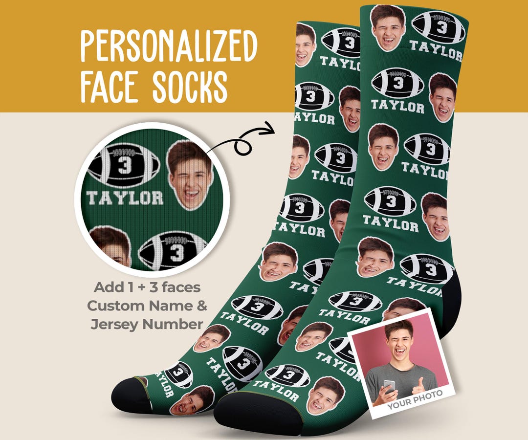 Personalized Football Socks - Custom Football Player Gift, Football ...