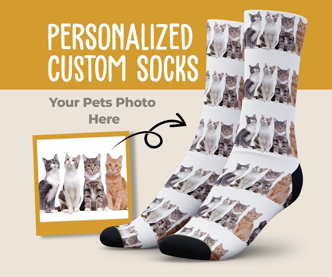 Customized Pet Face Collage Socks, Custom Pet Socks, Pet Photo Socks ...