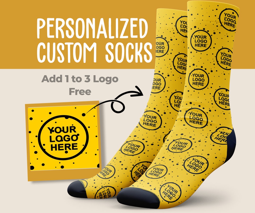 Custom Logo Socks - Add Your Logo, Business Logo Socks, Logo Pattern Socks, Logo Print on Socks ...