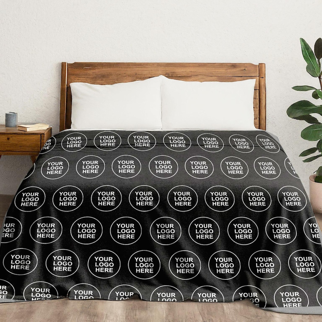 Personalized Blanket With Logo Patterns, Business Logo on Blanket ...
