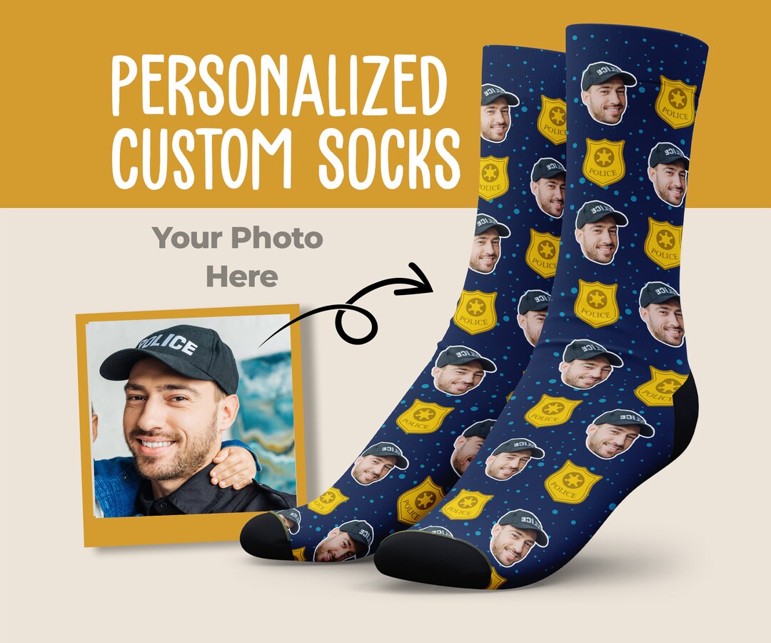 Custom Policeman Socks - Police Officer Gift, Police Week Gift ...