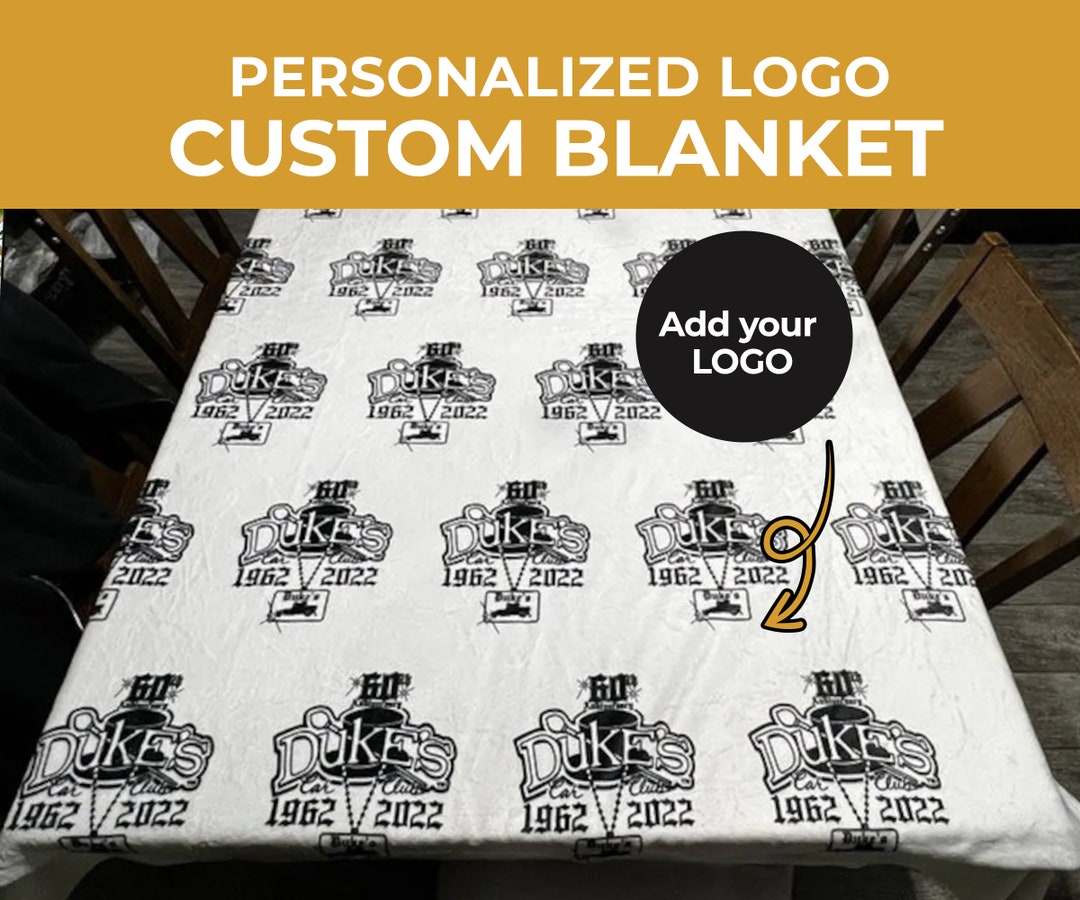 Custom Logo Pattern Blanket, Custom Blanket, Logo on Blanket ...