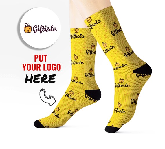 Custom Logo Socks Add Your Logo Business Logo Socks Logo - Etsy