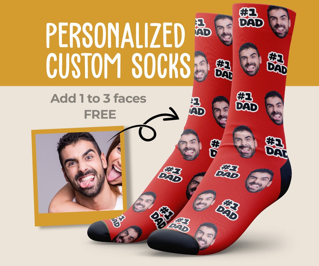 The #1 Dad Personalized Socks - Personalized Gifts for Husband, Father ...