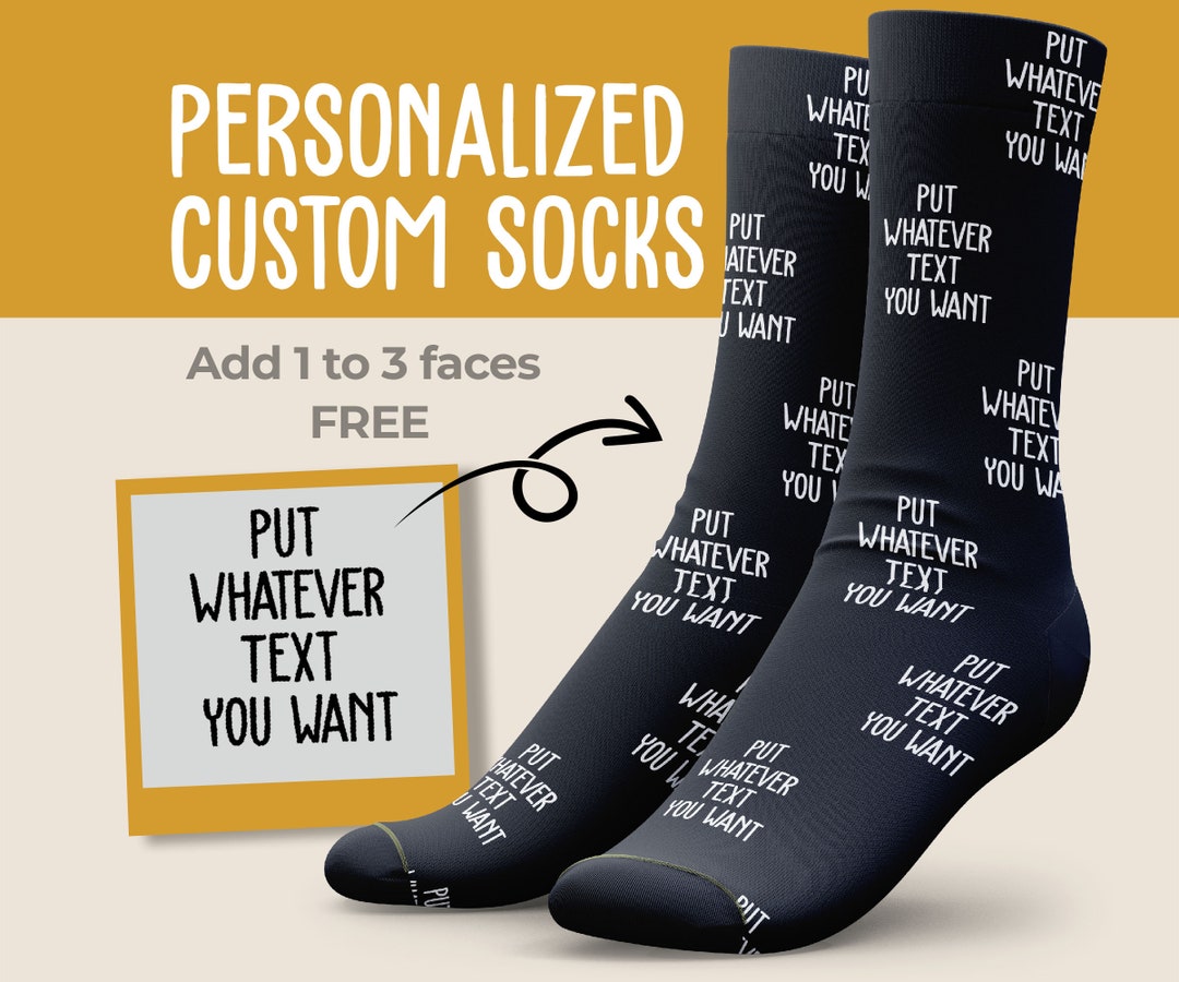 Add Custom Text on Socks, Personalized Socks, Custom Text Socks, Custom ... Add Custom Text on Socks, Personalized Socks, Custom Text Socks, Custom ...