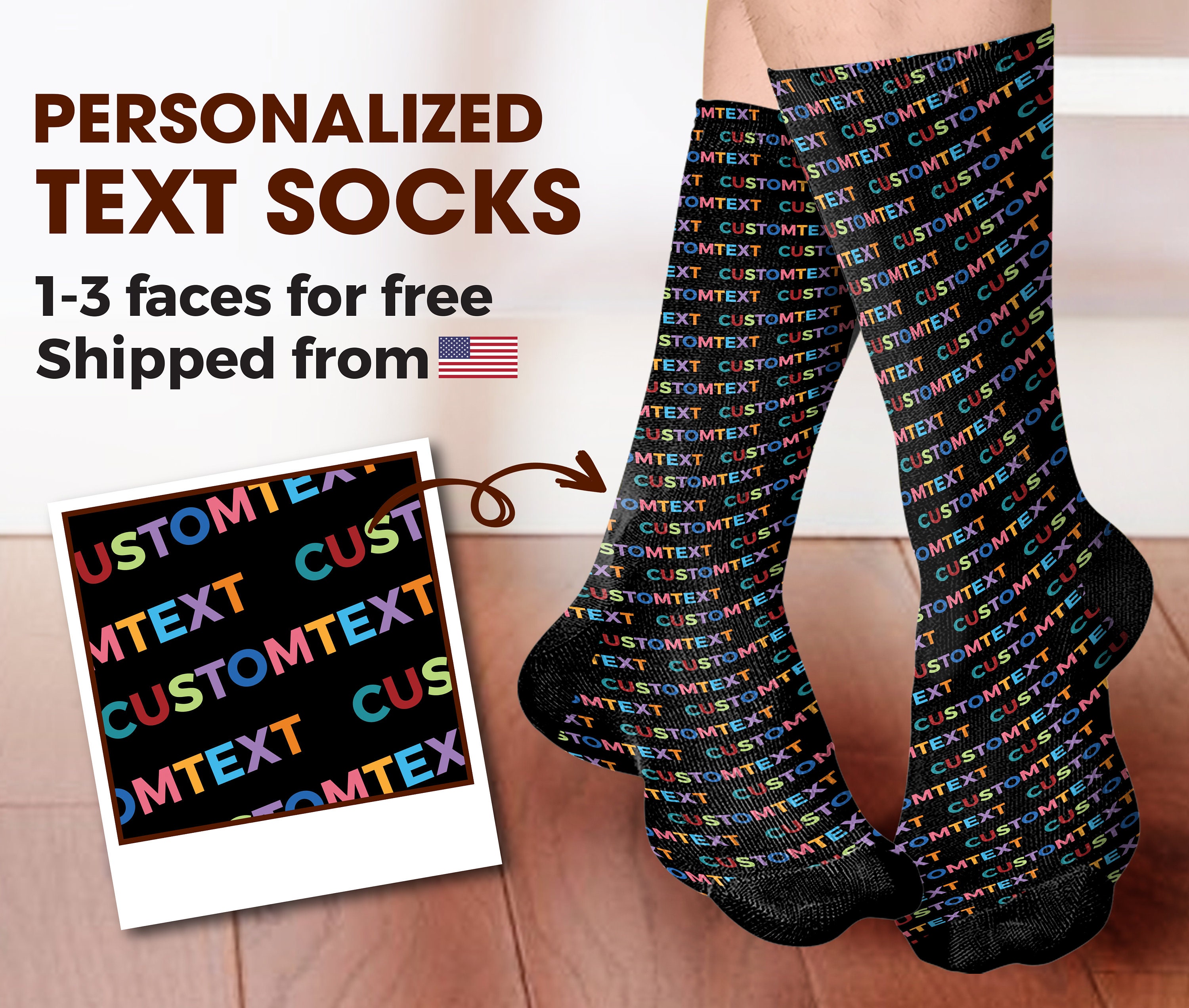 Rainbow Custom Text Subtle Pride Custom Socks Socks With | Etsy