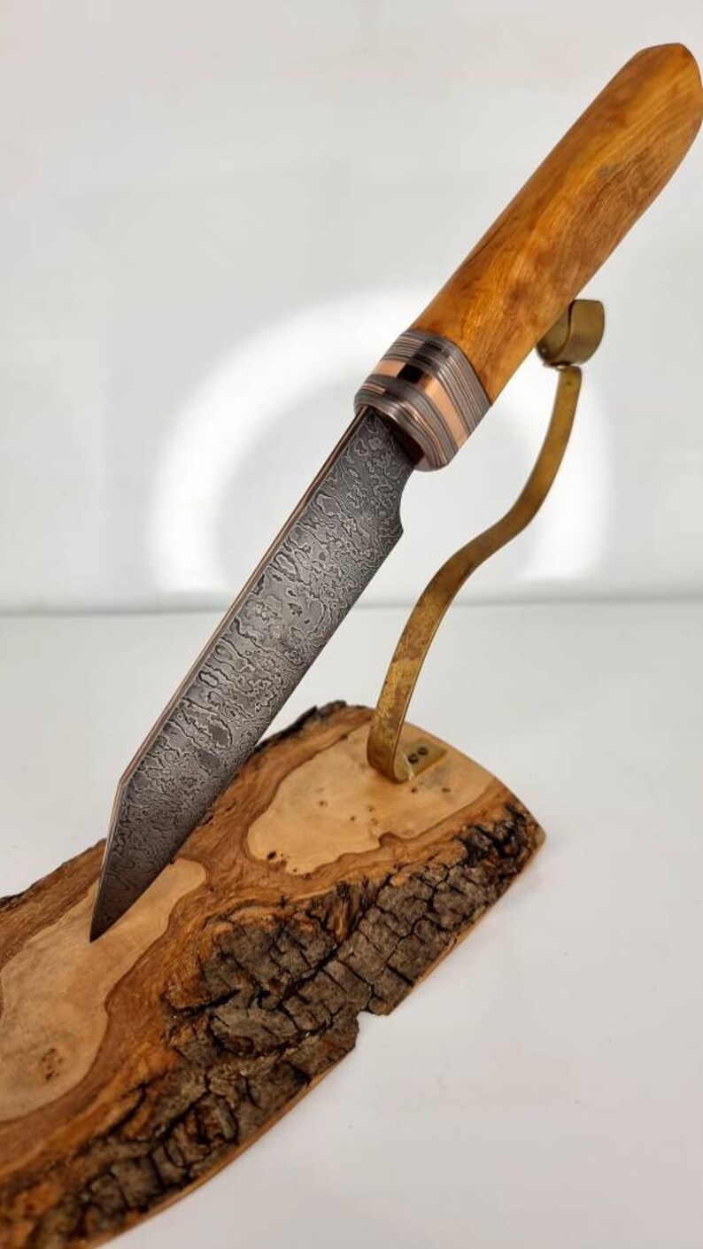 Mokume-gane Copper Damascus Japanese Knife - Etsy