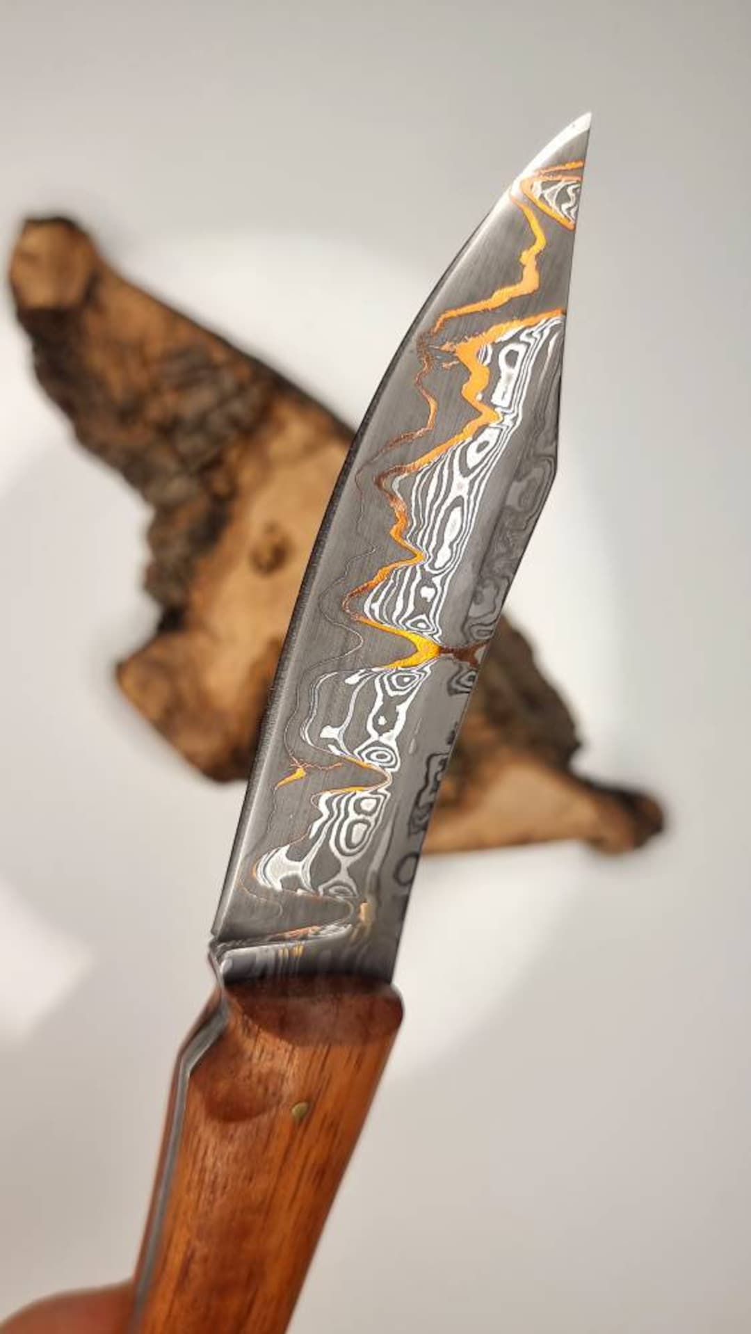 Copper Damascus Knife #modèle Copper Damask - Etsy