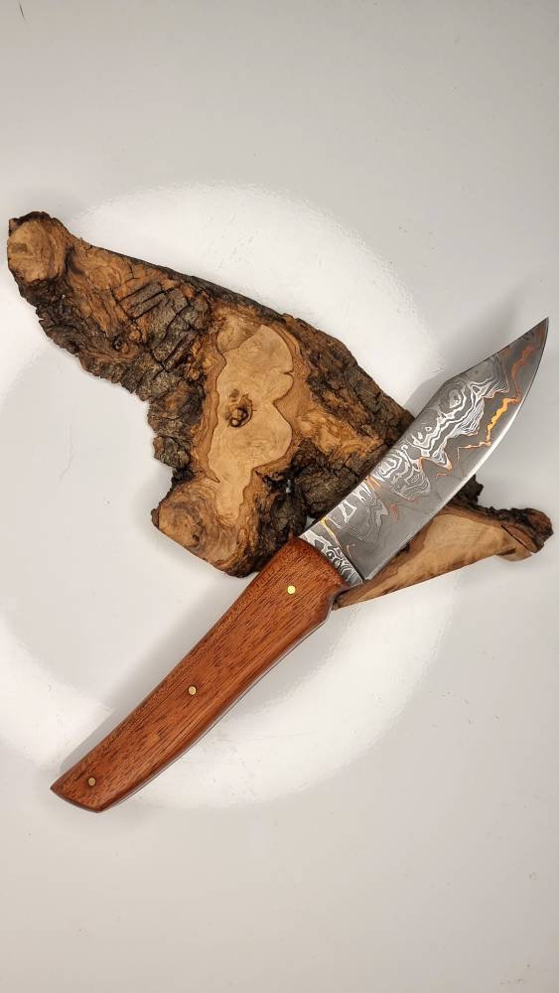 Copper Damascus Knife #modèle Copper Damask - Etsy