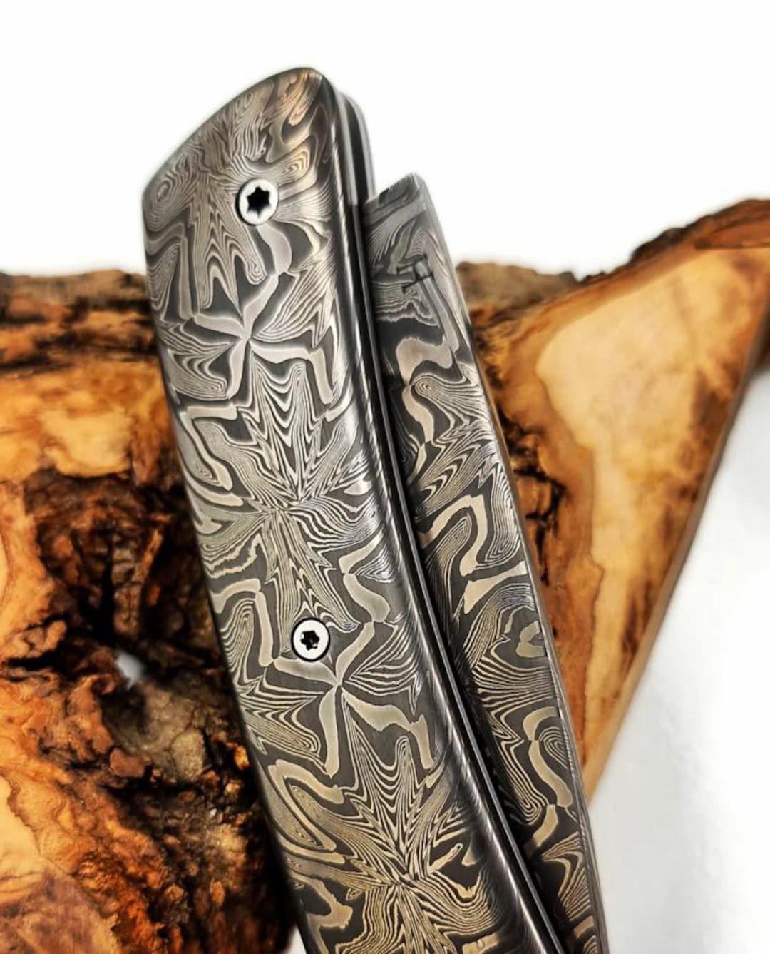 Folding Knife Entirely in Mosaic Damascus - Etsy