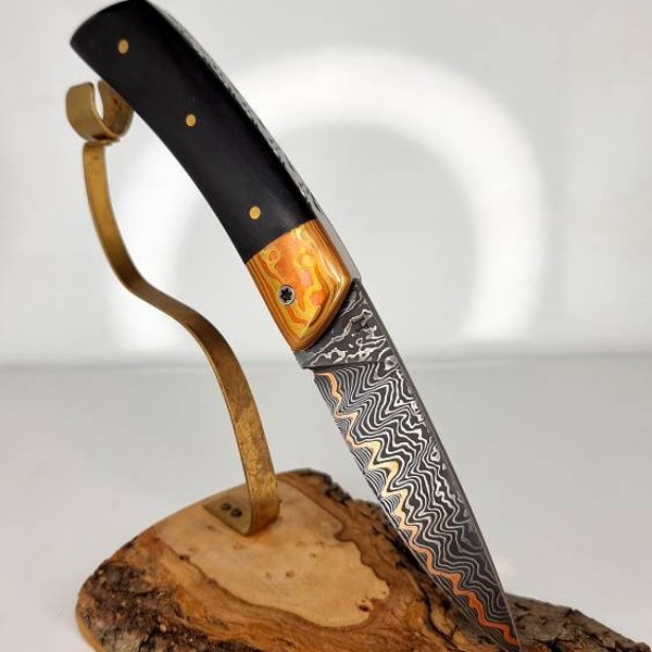 Copper Damascus Knife - Etsy