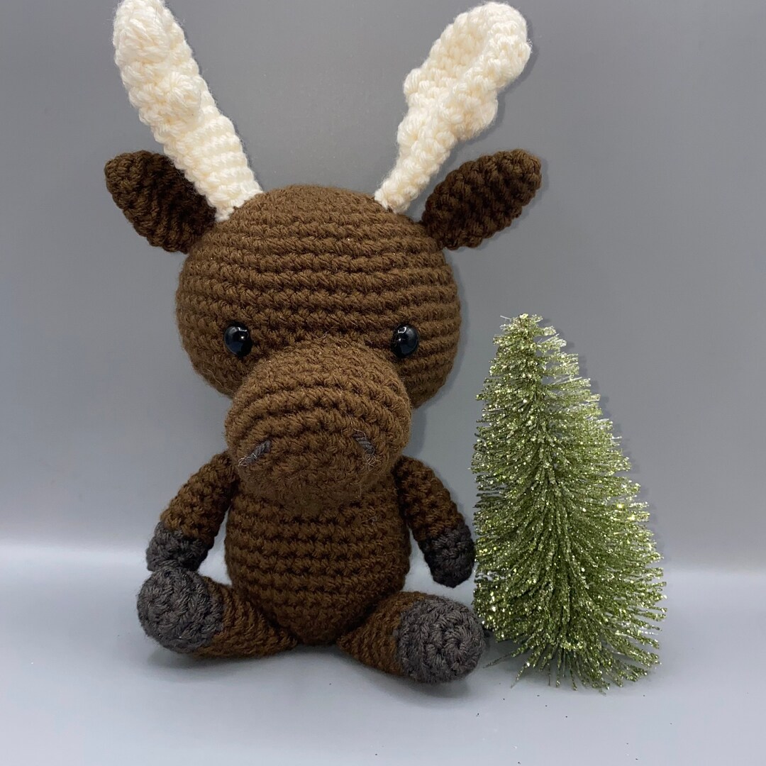 Crochet Moose Plush - 10 Inch Cuddle Toy, Forest Friend - Etsy