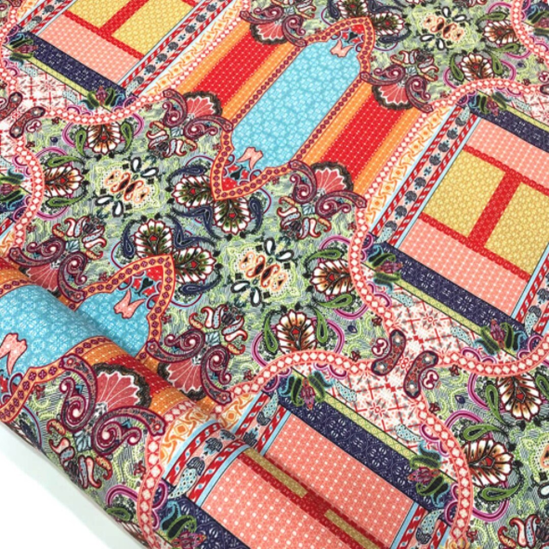 Ethnic Indian Pattern Upholstery Fabric by the Meter, Boho Home Decor ...