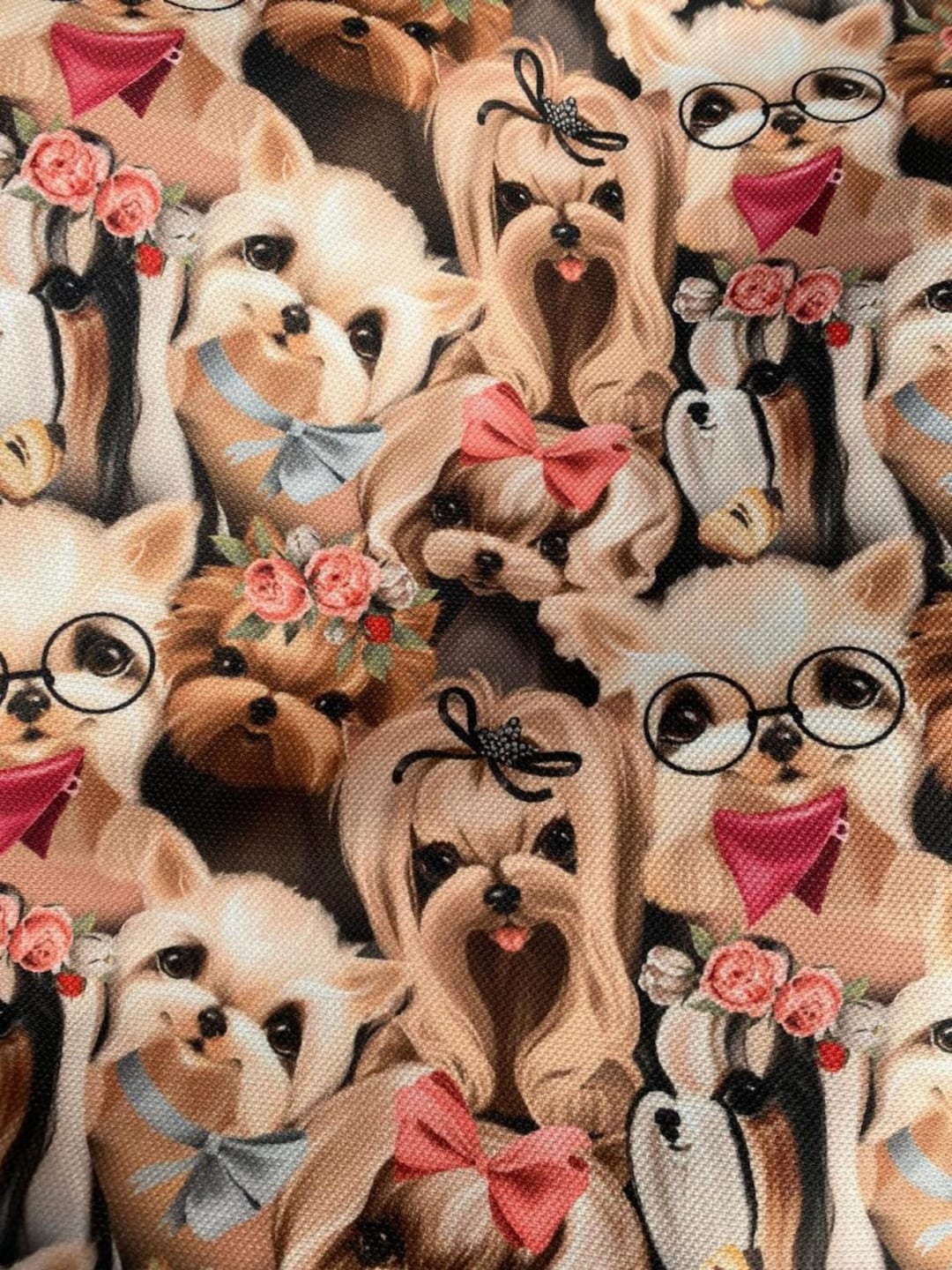 Cute Dogs Pattern Upholstery Fabric by the Meter, Art Home Decor Fabric ...