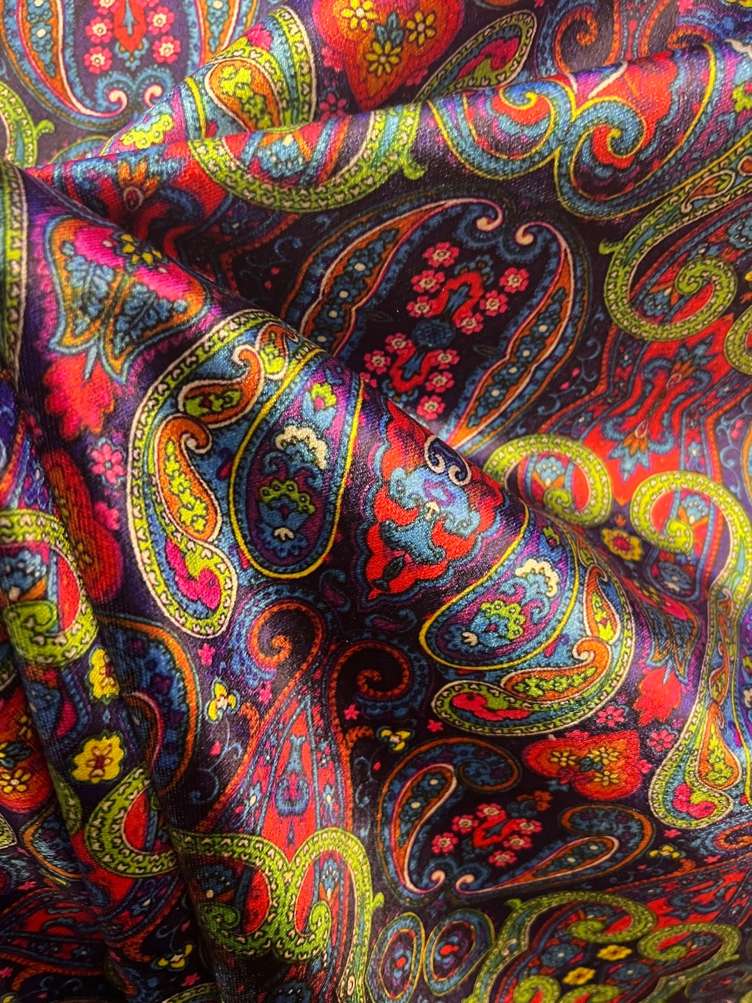 Ethnic Pattern Upholstery Velvet Print Fabric by the Yards, Glossy ...