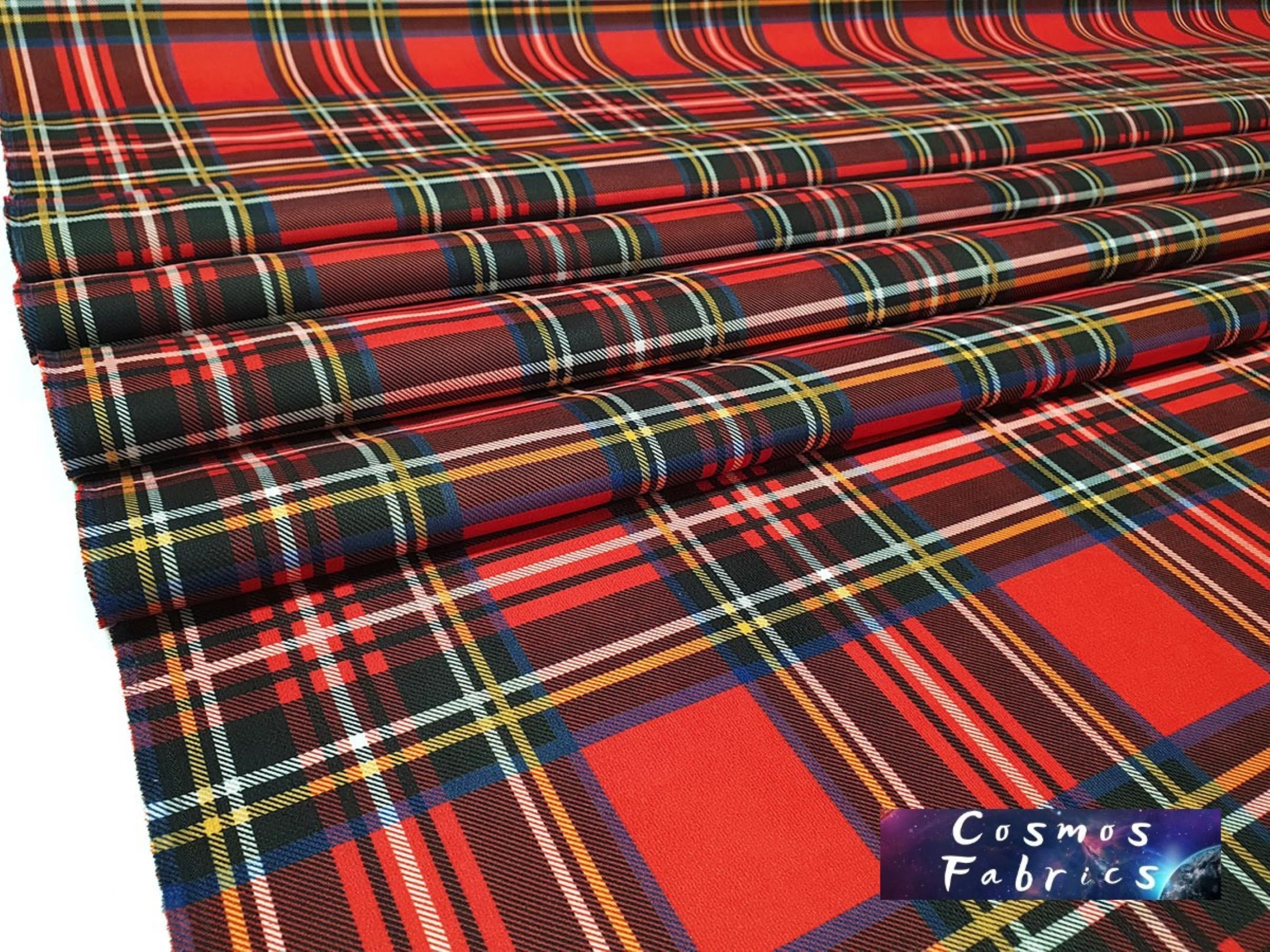 Red Plaid Pattern Fabric by the Meter Floral Home Decor | Etsy