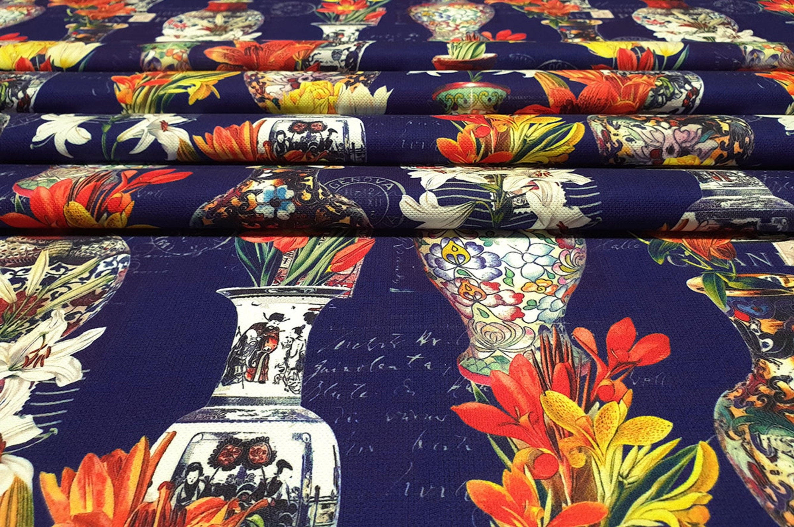 Vintage Vase Pattern Upholstery Fabric by the Meter Floral | Etsy