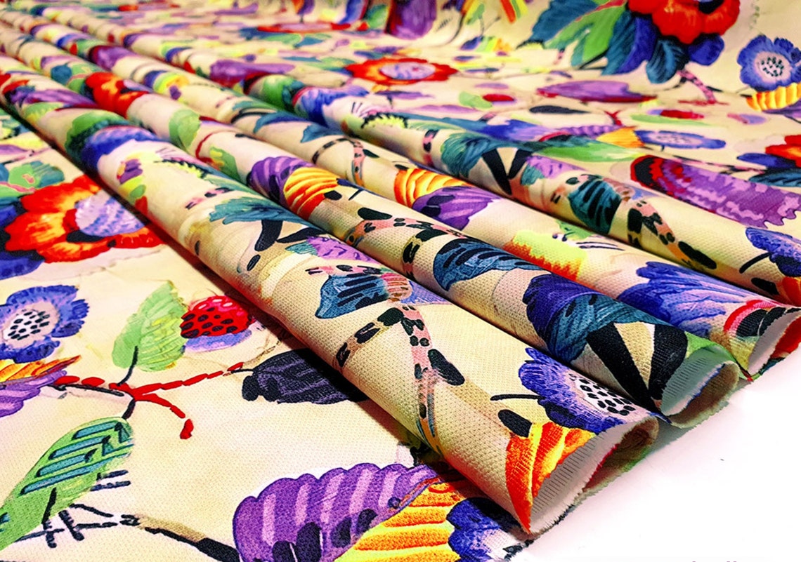 Wild Flowers Pattern Upholstery Fabric by the Meter Floral - Etsy