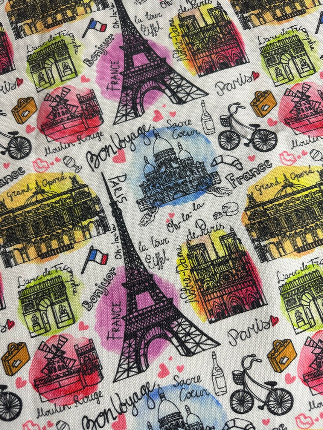 France Pattern Upholstery Fabric by the Meter, Art Home Decor Fabric ...