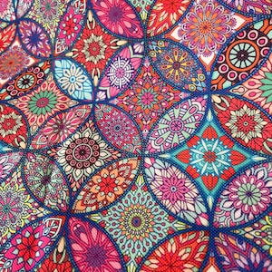 Mandala Pattern Fabric by the Meter, Geometric Home Decor Fabric ...