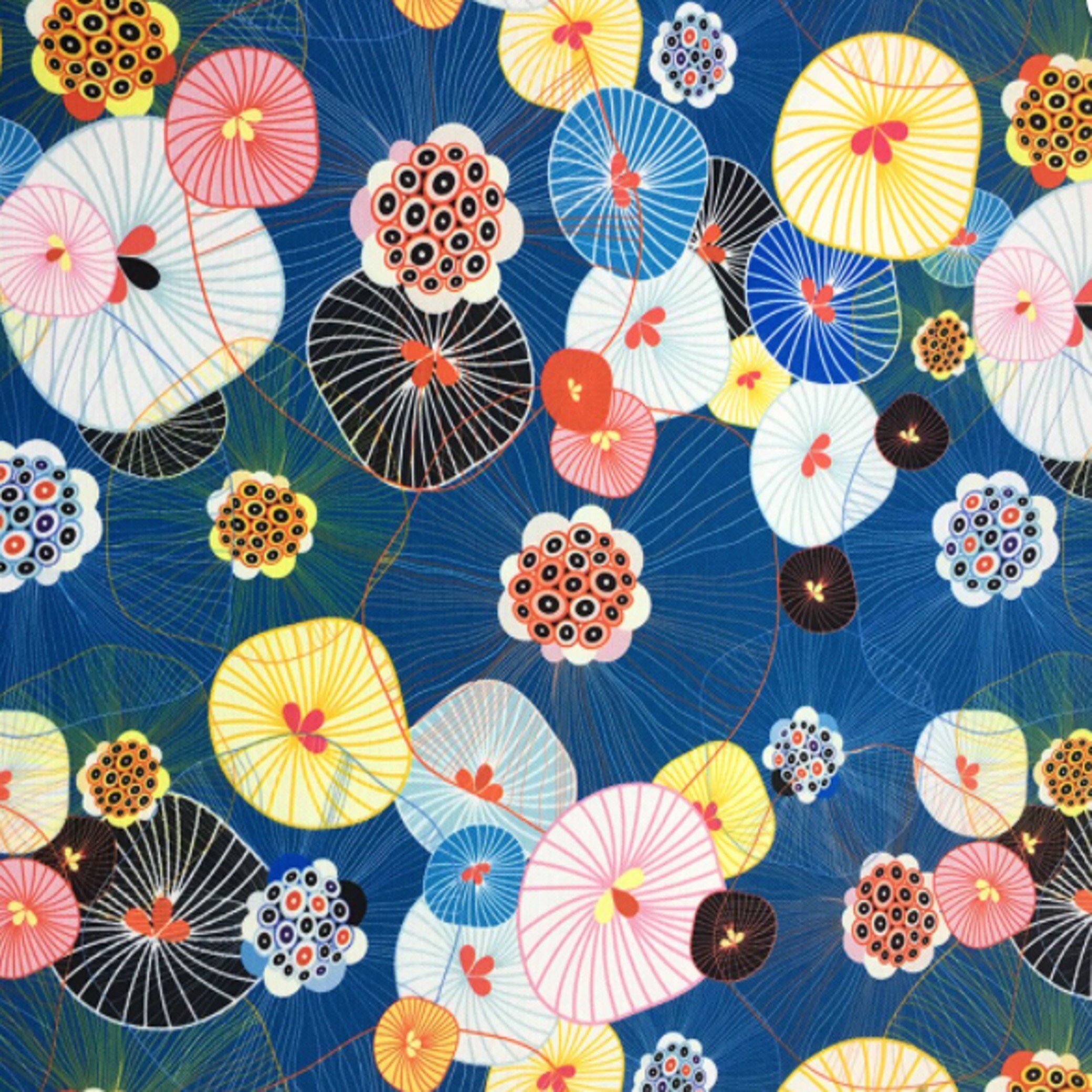 Flowering Mushroom Pattern Upholstery Fabric by the Meter - Etsy