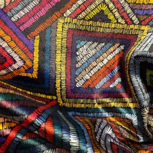 Colorful Lines Pattern Upholstery Velvet Print Fabric by the Yards ...