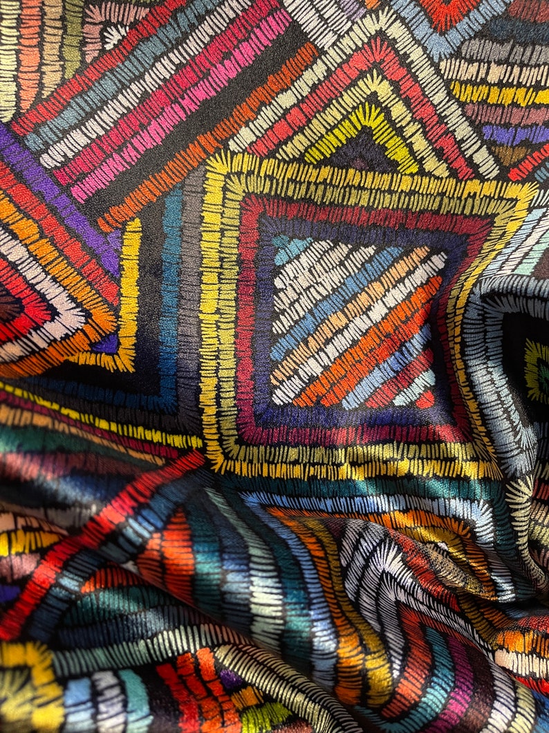 Colorful Lines Pattern Upholstery Velvet Print Fabric by the Yards ...