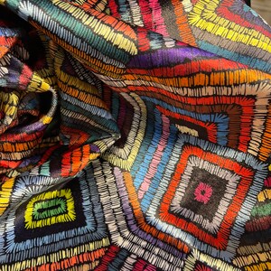 Colorful Lines Pattern Upholstery Velvet Print Fabric by the Yards ...