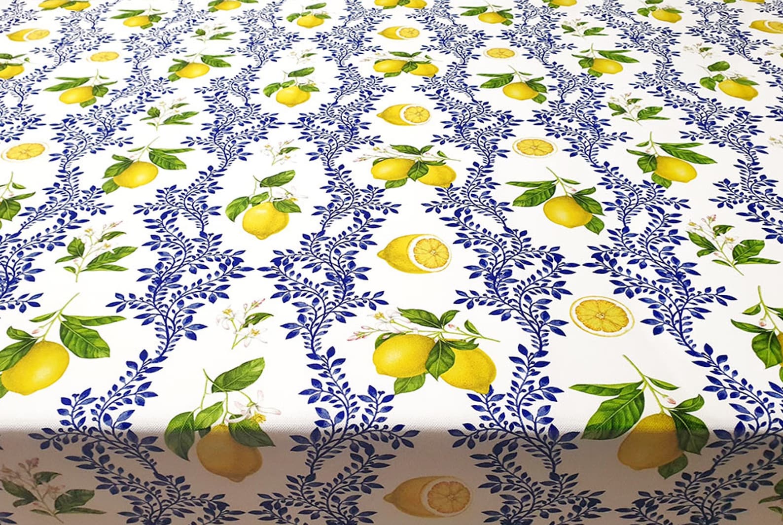 Lemon Flower Patterned Upholstery Fabric by the Meter, Fruit Home Decor ...