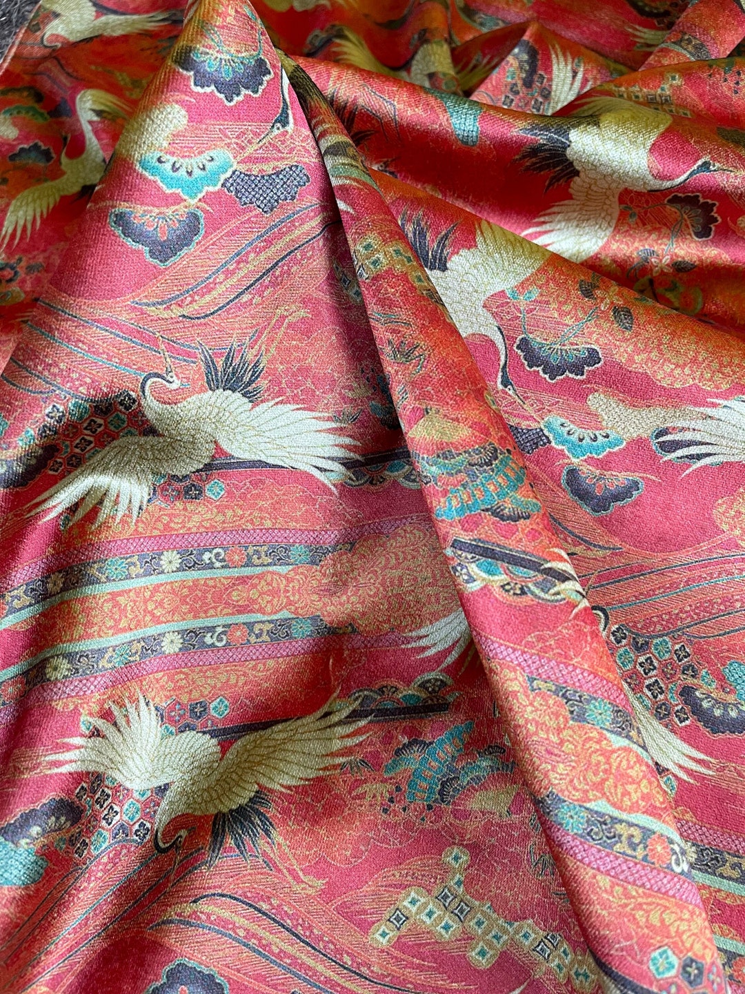 Peacock Feathers Pattern Upholstery Velvet Print Fabric by the Yards ...