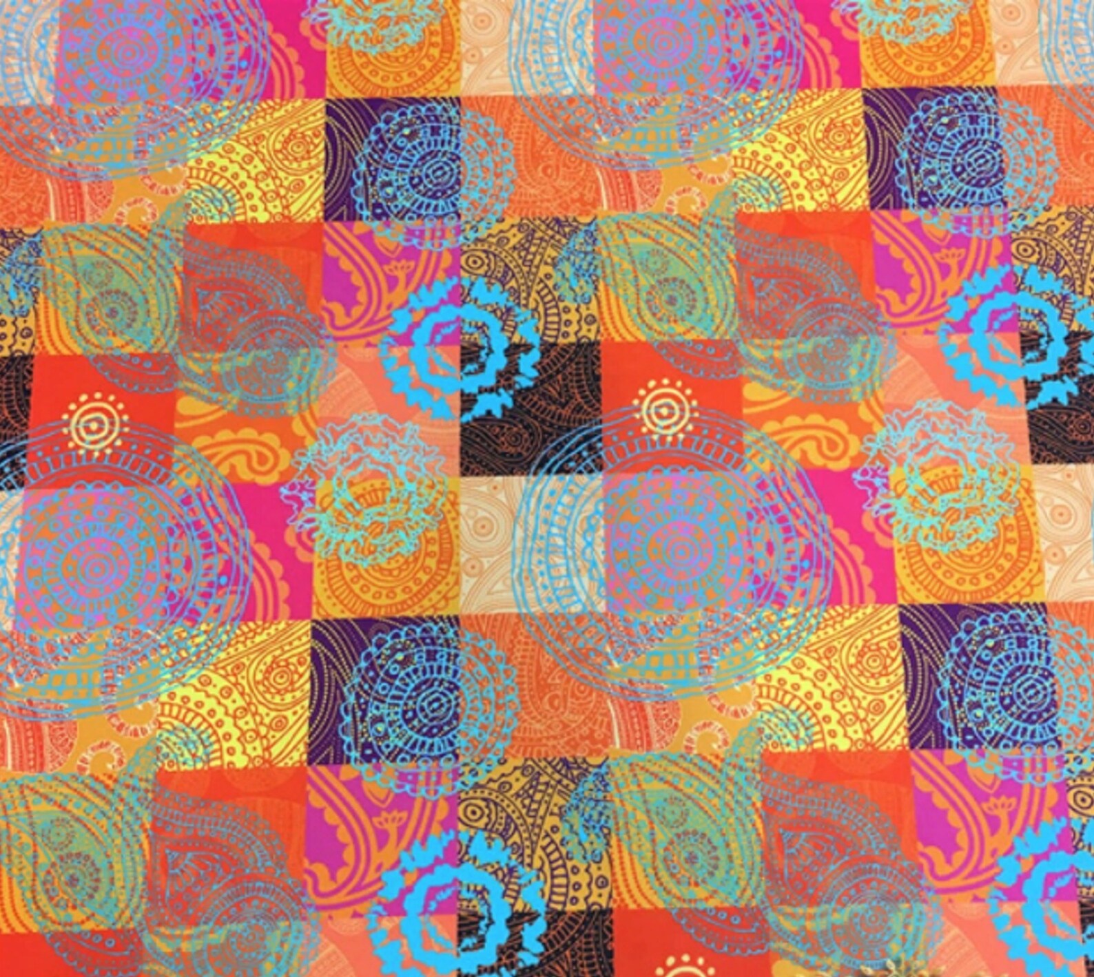 Orange Mandala Pattern Upholstery Fabric by the Meter Ethnic - Etsy