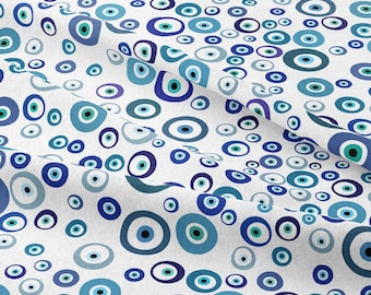 Evil Eye Fabric Mini Hamsa Hand by Shopcabin Hamsa Good Luck Traditional Cotton Fabric by the ...
