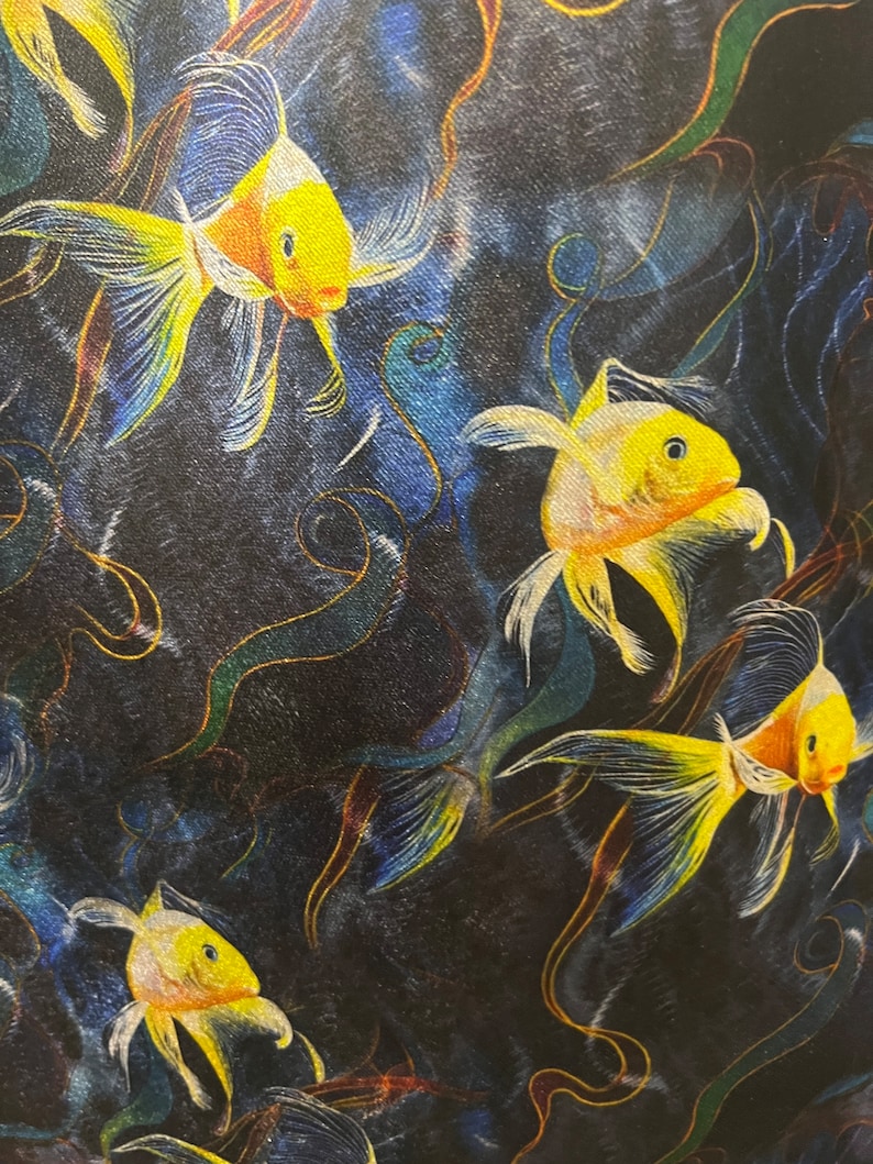 Cute Fish Pattern Upholstery Velvet Print Fabric by the Yards - Etsy