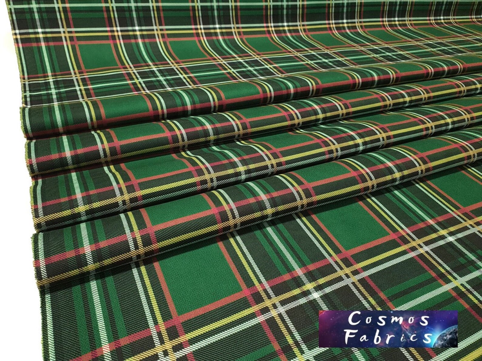 Green Plaid Pattern Fabric by the Meter Floral Home Decor - Etsy