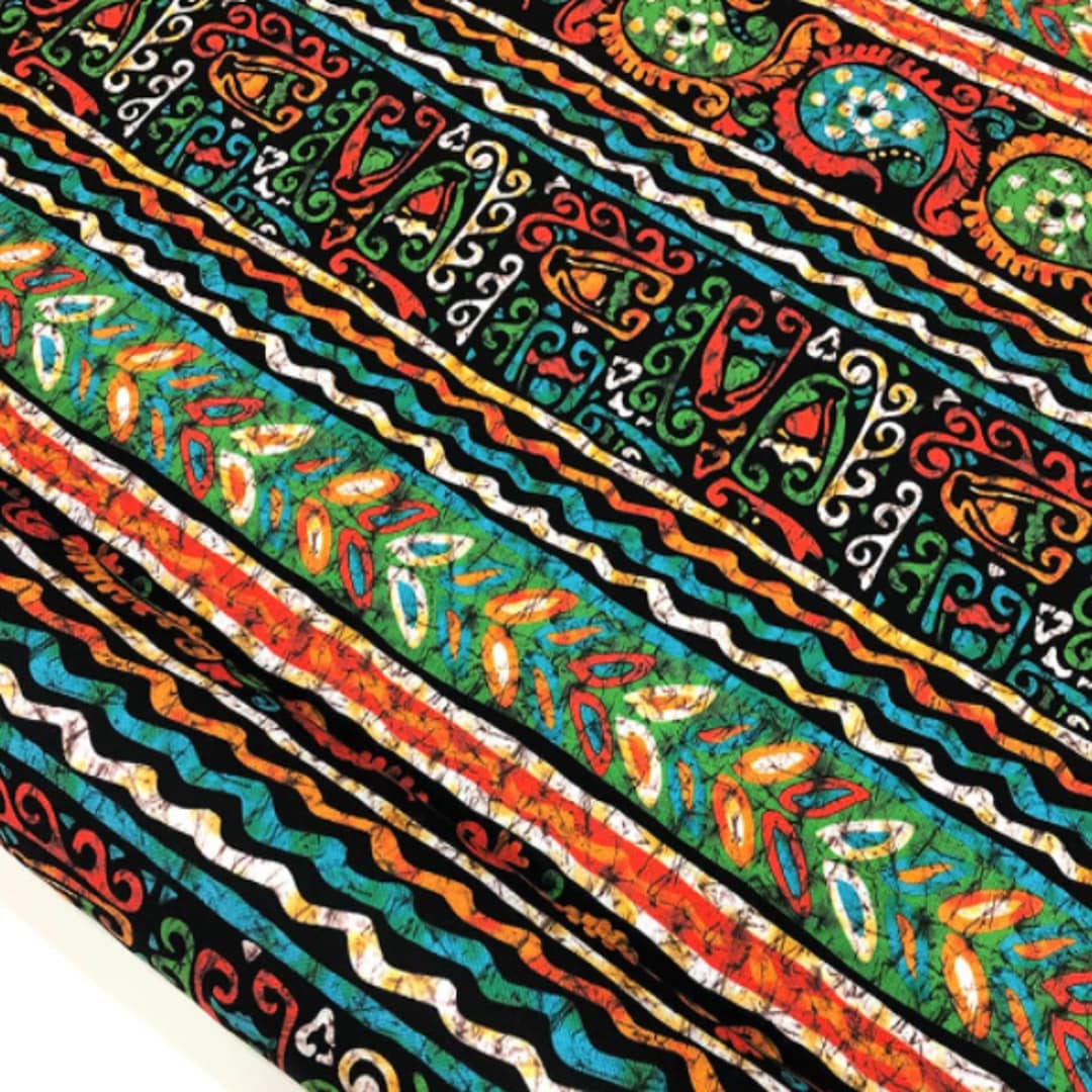 Orange & Blau Ethno Muster Druck Stoff Meterware, Ikat Deko Stoff, Home ...