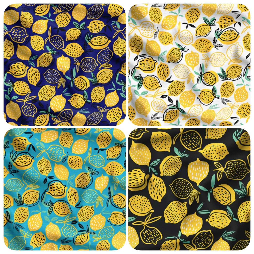 Modern Lemon Upholstery Fabric by the Meter, Fruit Home Decor, Kitchen ...