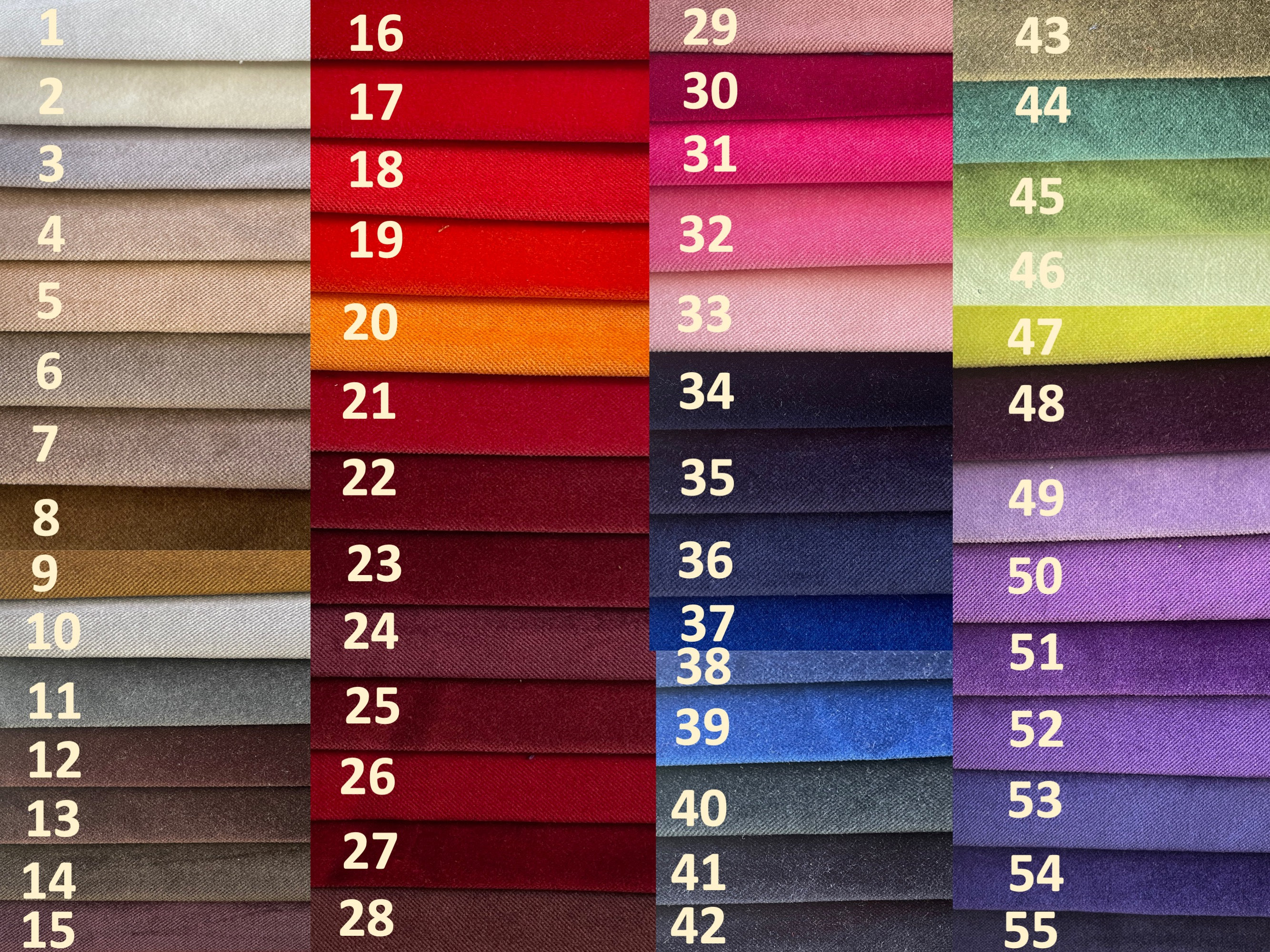 Cotton Velvet Upholstery Fabric by the Yards 55 Colours | Etsy