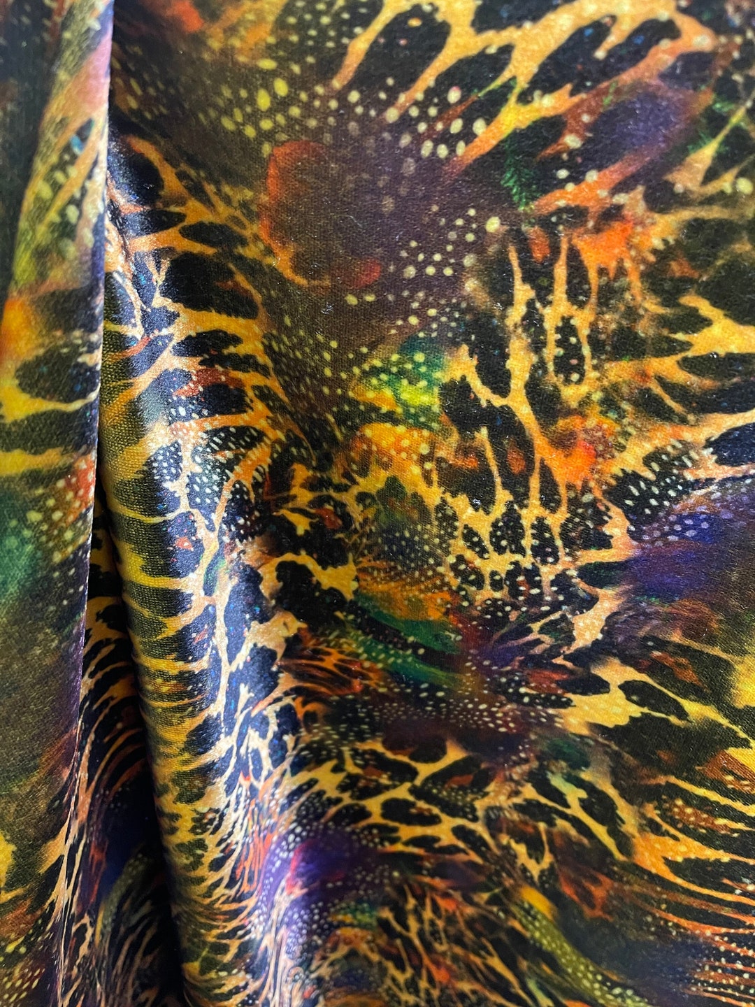 Shiny Leopard Pattern Upholstery Velvet Print Fabric by the Yards ...