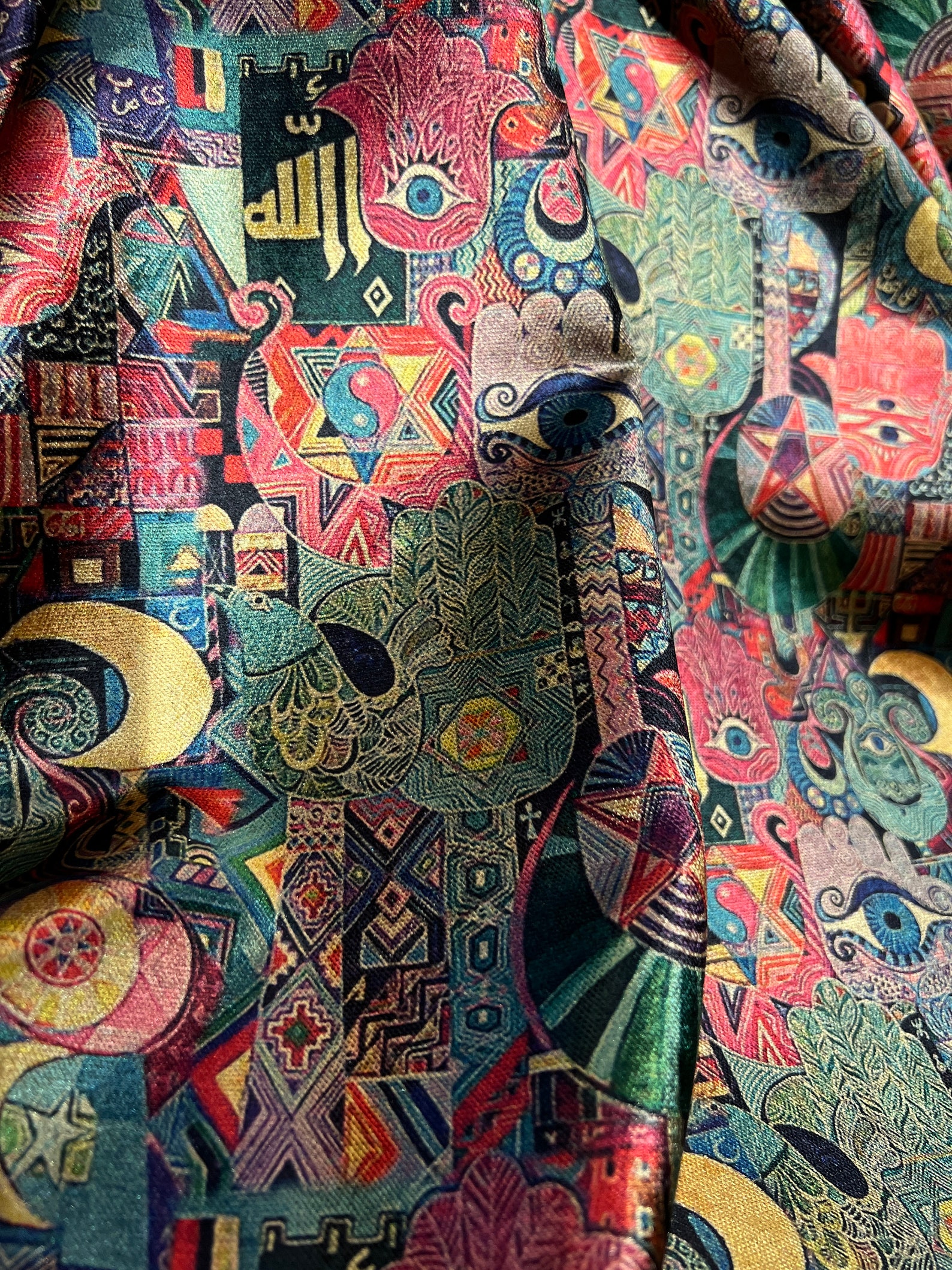 Mystical Eyes Pattern Upholstery Velvet Print Fabric by the - Etsy