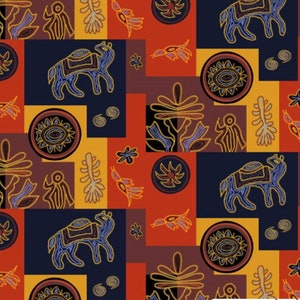 Ethnic Camel Pattern Upholstery Fabric by the Meter, Ethnic Home Decor ...