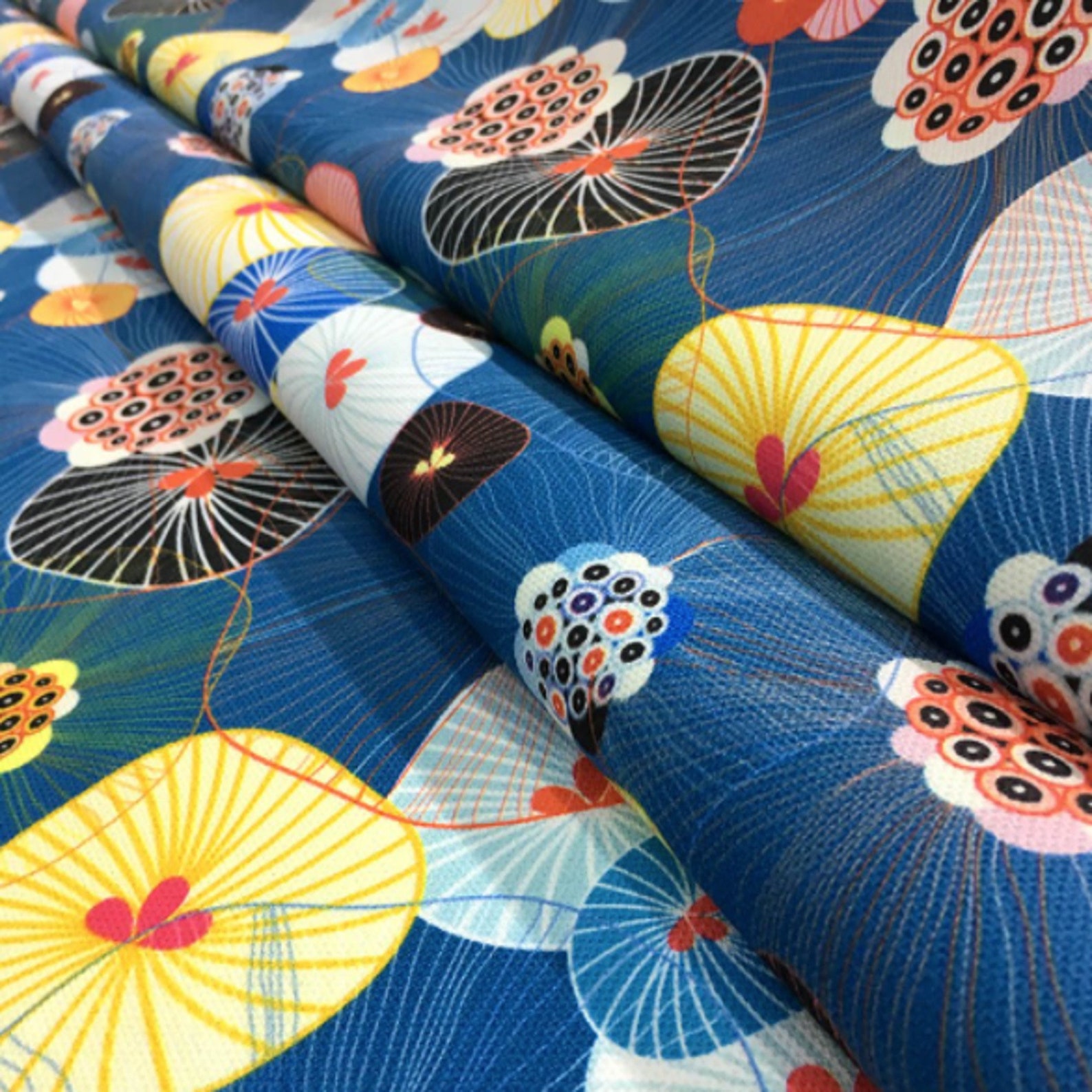 Flowering Mushroom Pattern Upholstery Fabric by the Meter - Etsy