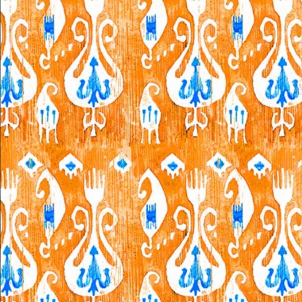 Orange Ikat Fabric - Etsy