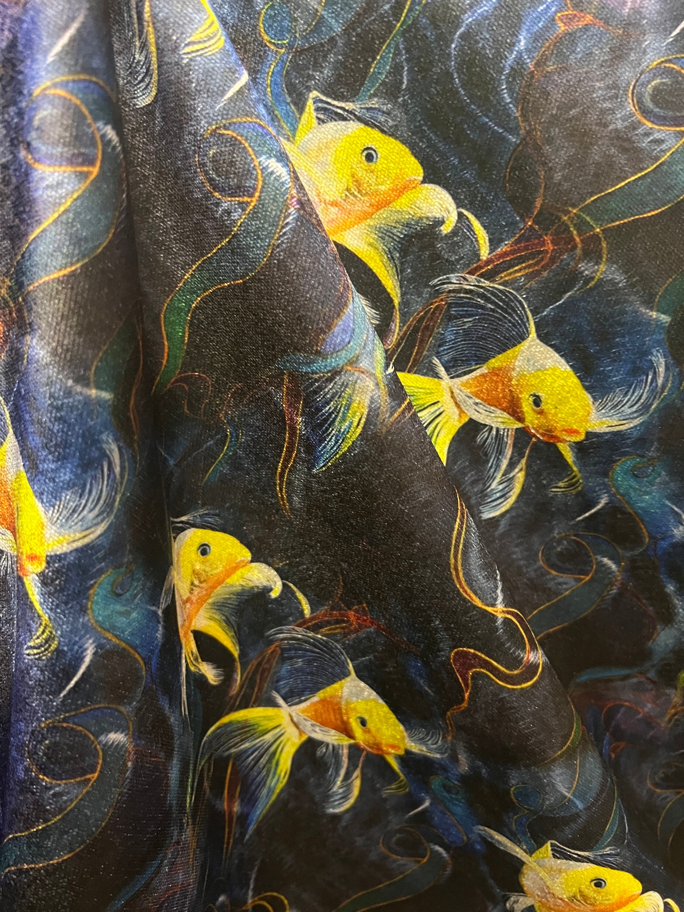 Cute Fish Pattern Upholstery Velvet Print Fabric by the Yards - Etsy