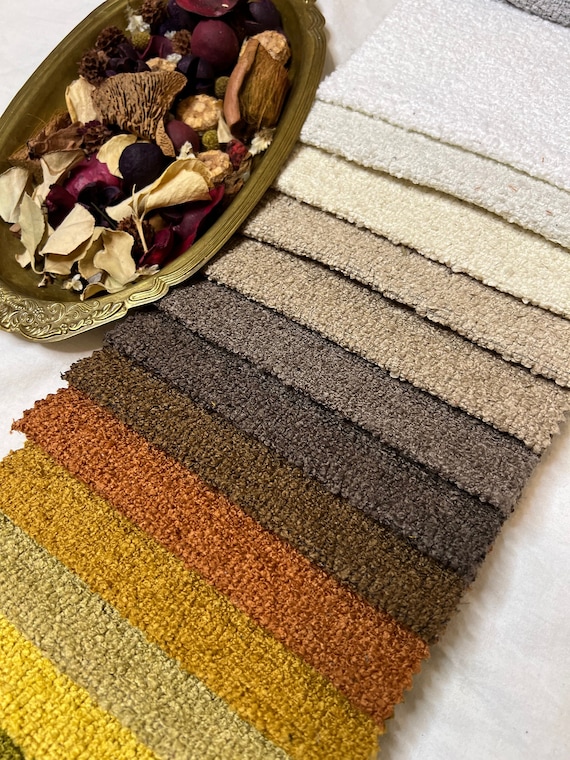 Polyester Boucle Upholstery Fabric by the Yard Puffy Textured | Etsy