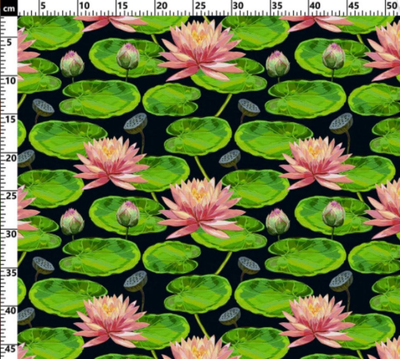 Pink Lotus Flower Pattern Upholstery Fabric by the Meter - Etsy